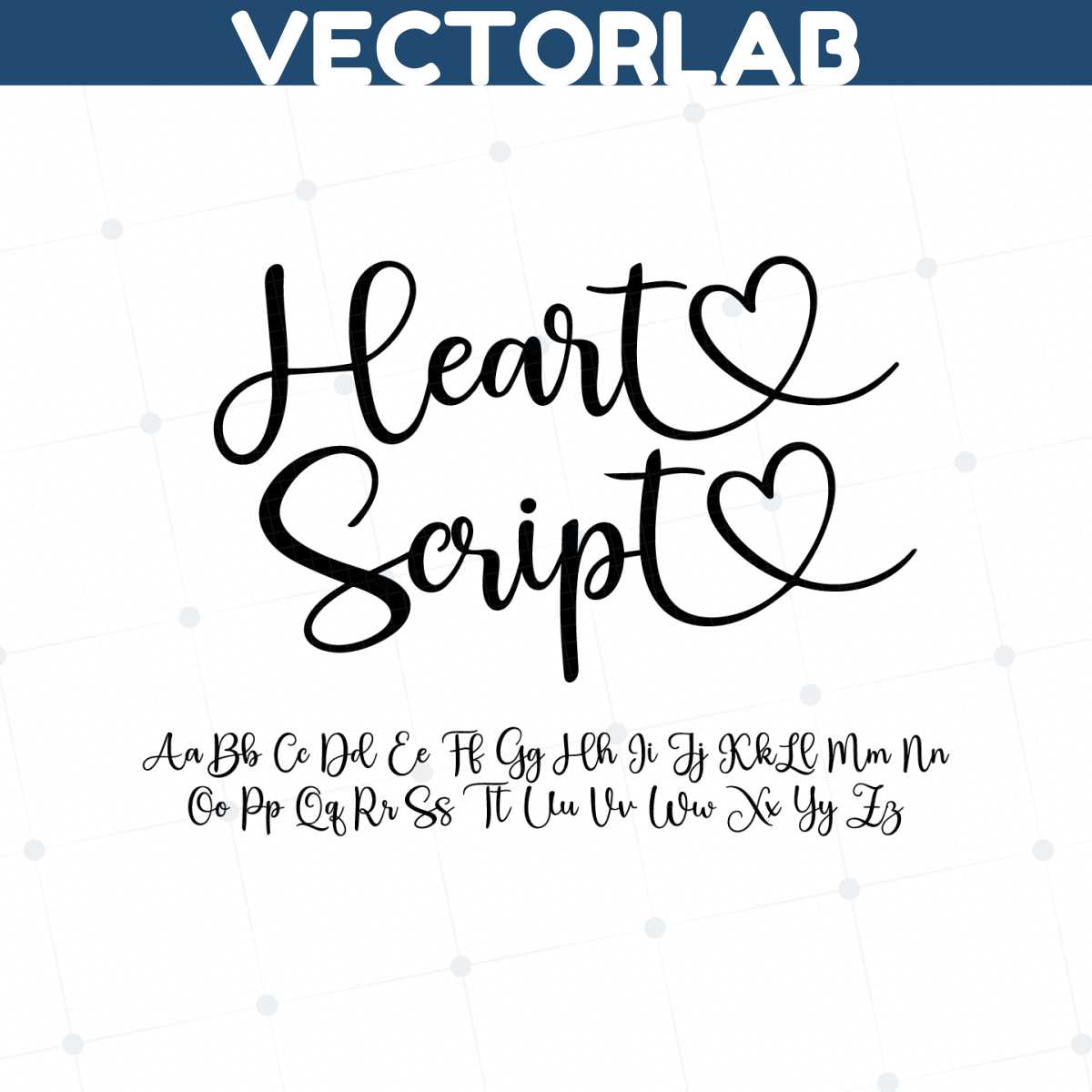 Heart Script Font, Script Font, Font with Hearts, Font with | Inspire ...