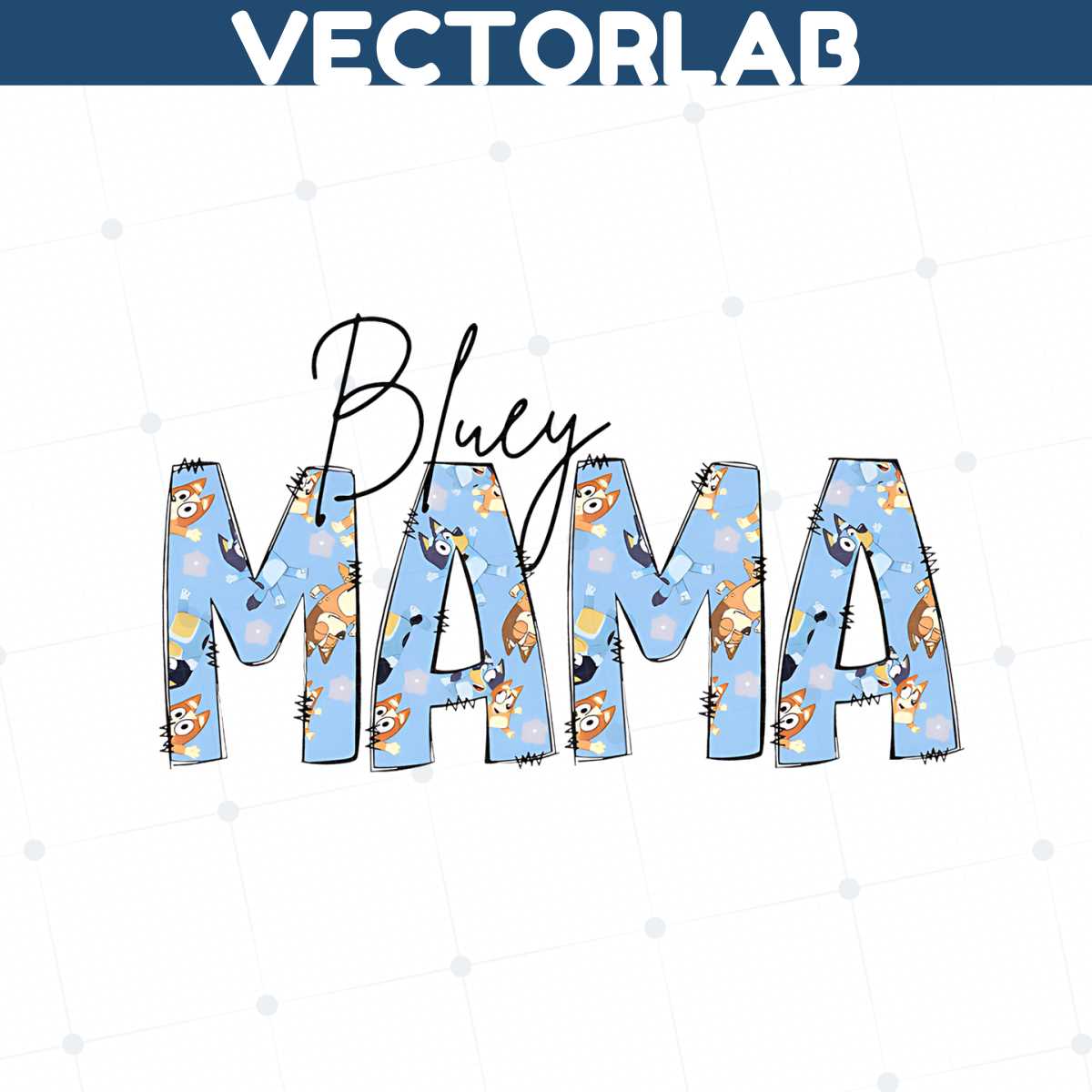 Bluey Mama Character PNG Download Sublimation DTF Printing - Inspire Uplift