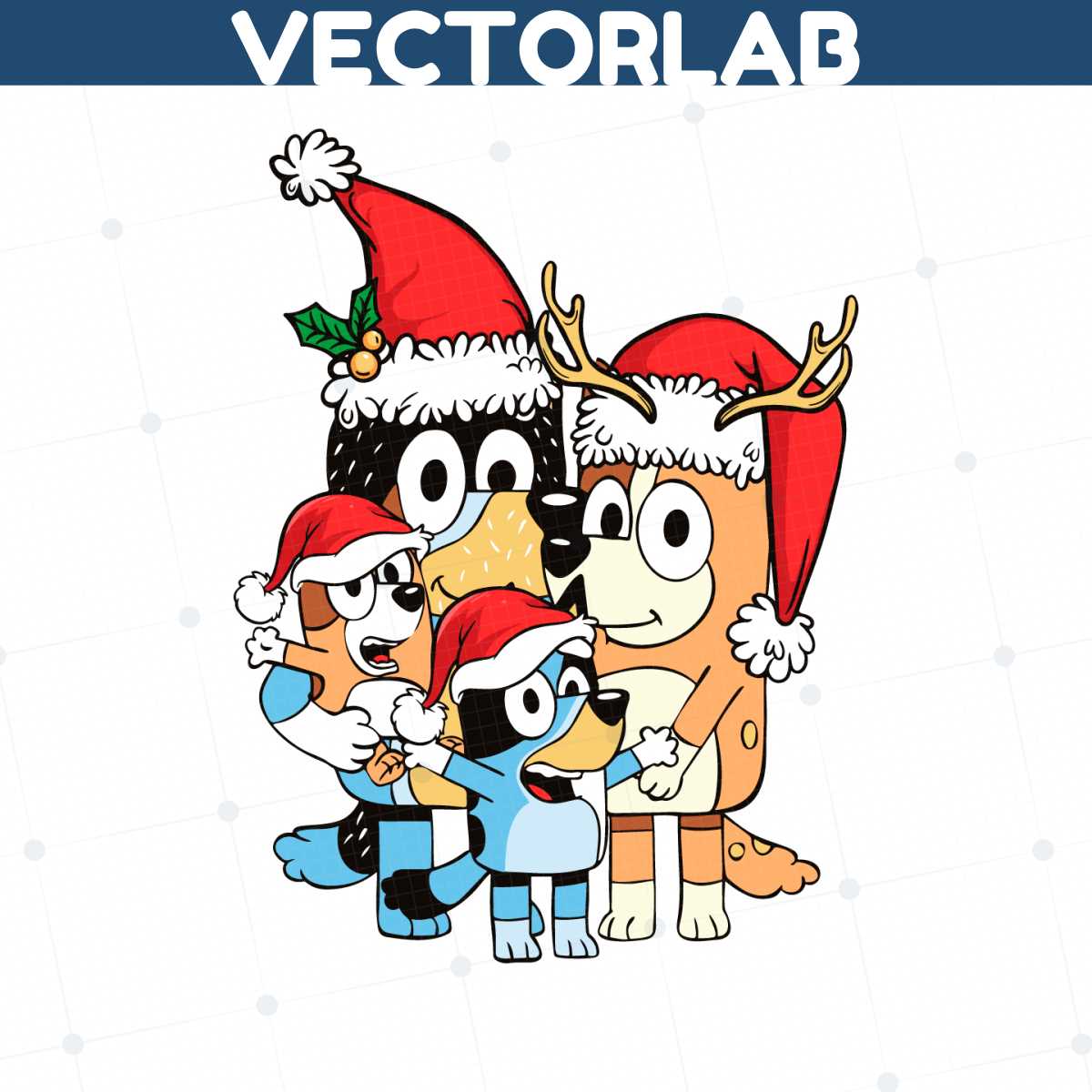 Bluey Family Friends Merry Christmas SVG | Inspire Uplift