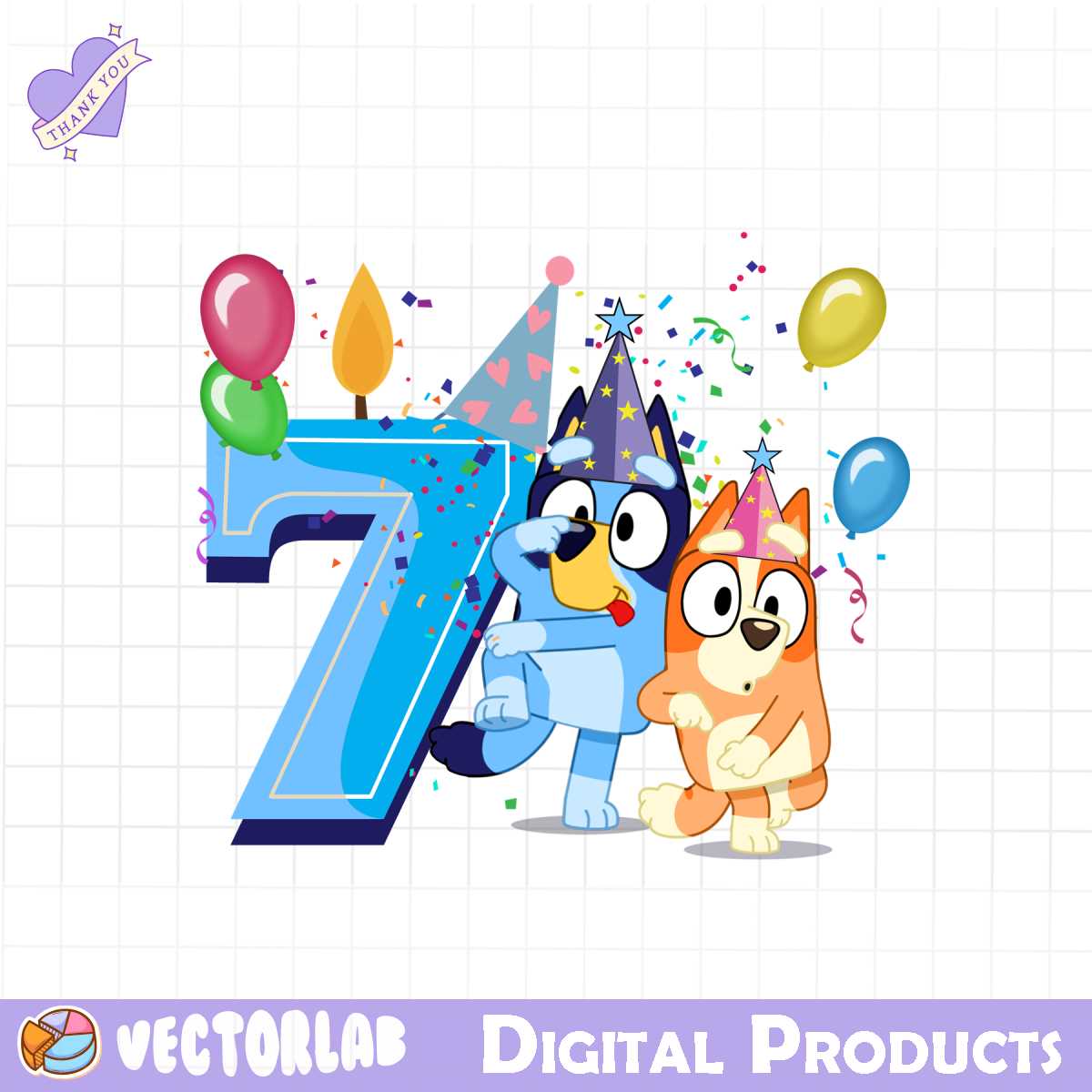 blueys 7 blue PNG, Bluey Birthday numbers PNG | Inspire Uplift