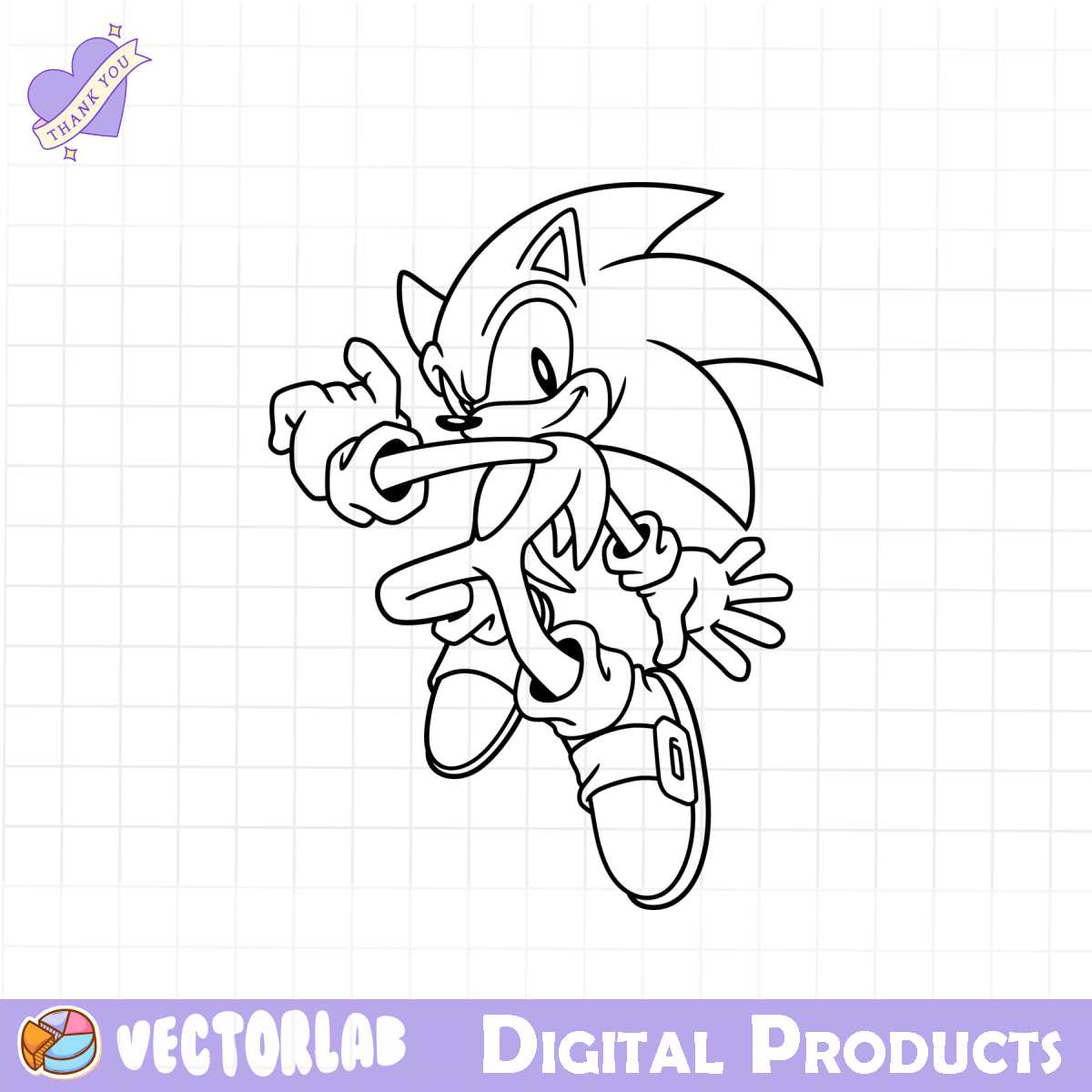 Sonic Outline SVG,The Hedgehog SVG | Inspire Uplift