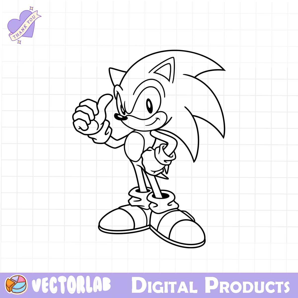 Sonic outline The Hedgehog SVG | Inspire Uplift
