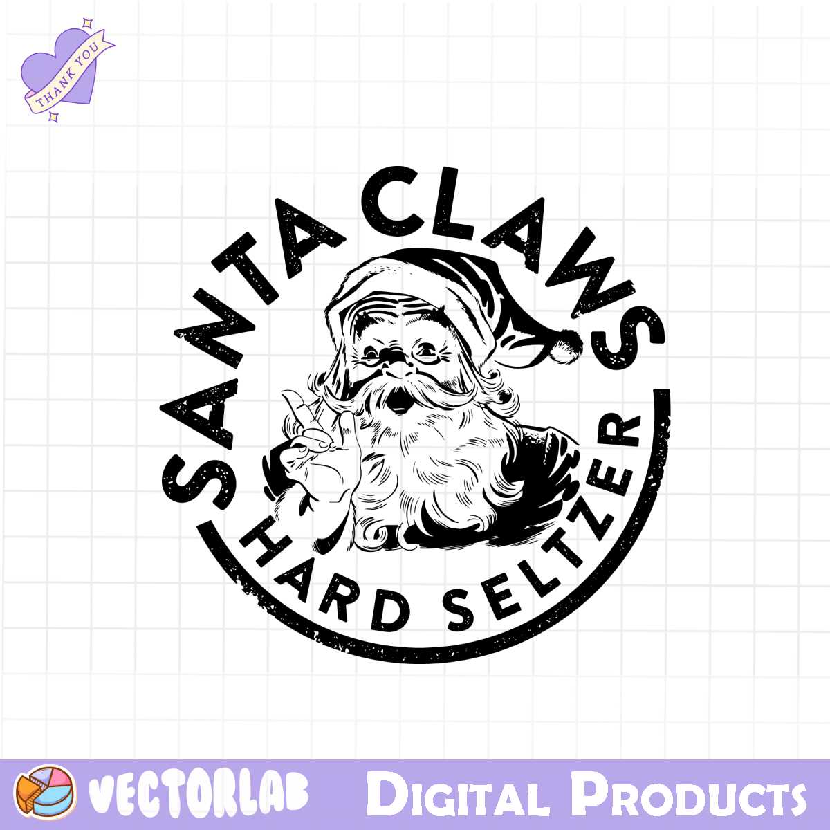 Vintage Santa Claws Hard Seltzer SVG | Inspire Uplift