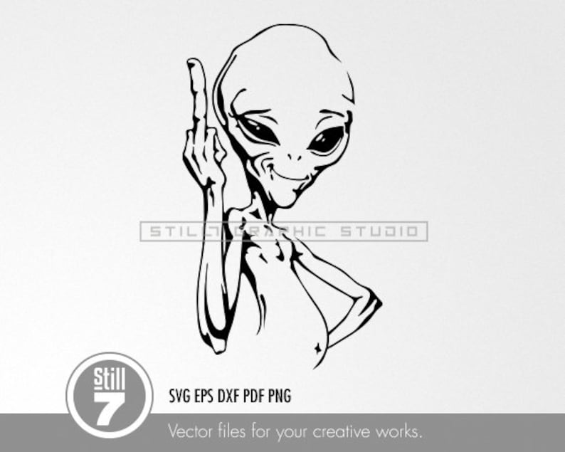 Middle Finger Alien - svg cutting files | Inspire Uplift