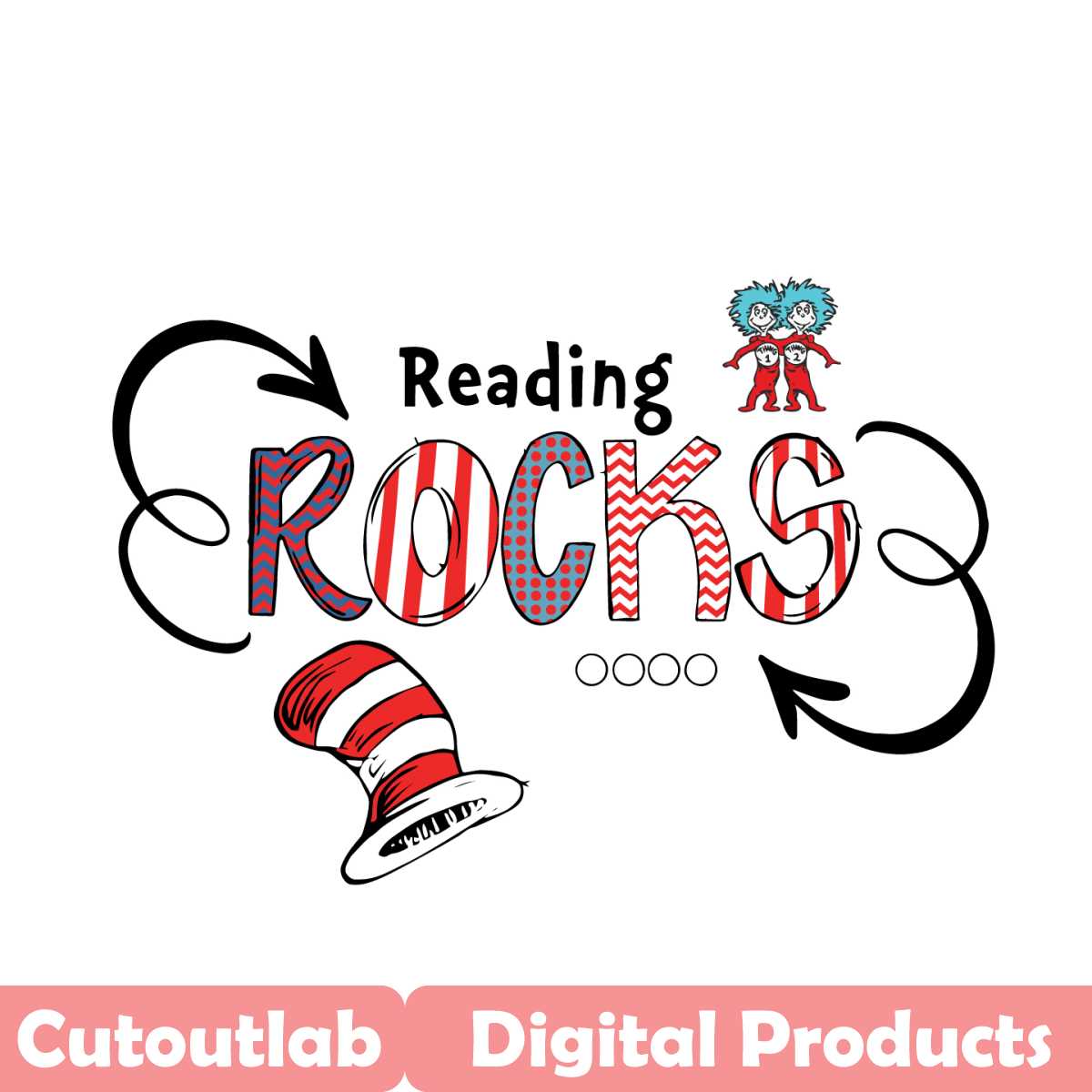 Reading Rocks Svg, Dr Seuss Svg, Reading Svg, Read Books Svg | Inspire ...