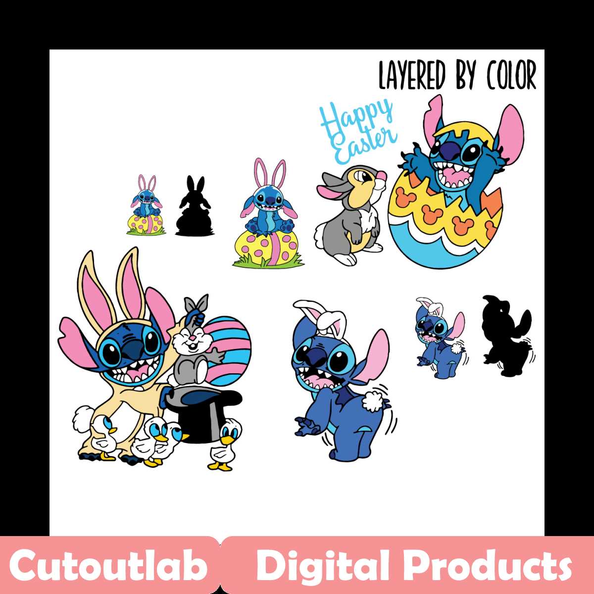 Happy Easter Lilo And Stitch Svg Bundle, Easter Svg, Happy E | Inspire ...