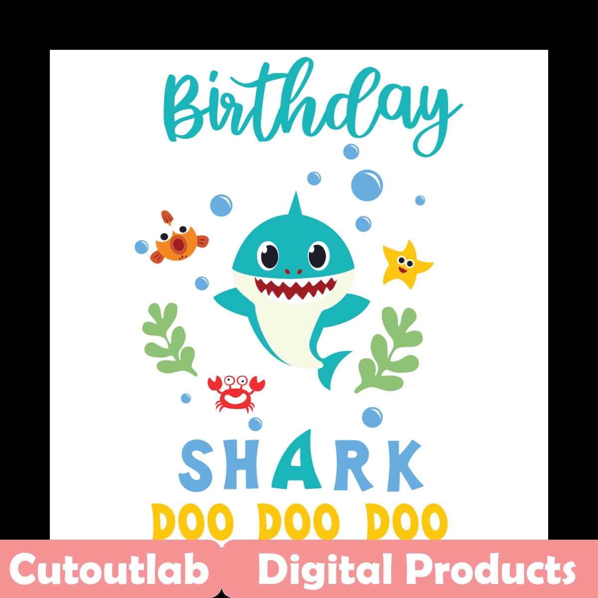 Blue Birthday Baby Shark Doo Doo Doo Svg, Birthday Svg, Birt | Inspire ...