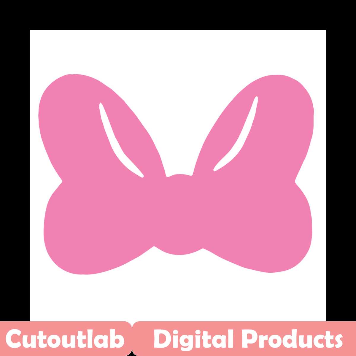 Minnie Mouse Pink Bow Outline