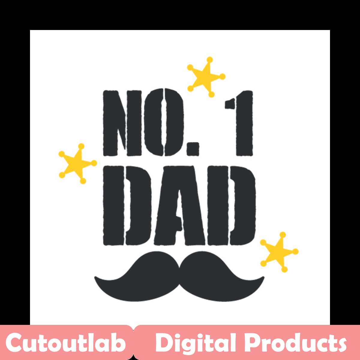 No 1 Dad Moustache Svg, Fathers Day Svg, Dad Svg, Bearded Da | Inspire ...