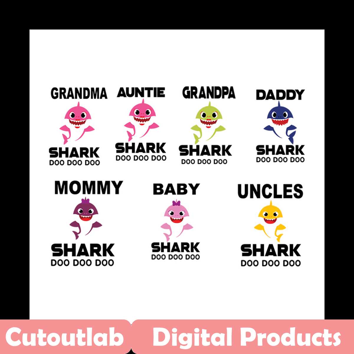 Family shark svg, birthday svg, family birthday svg, shark s | Inspire ...