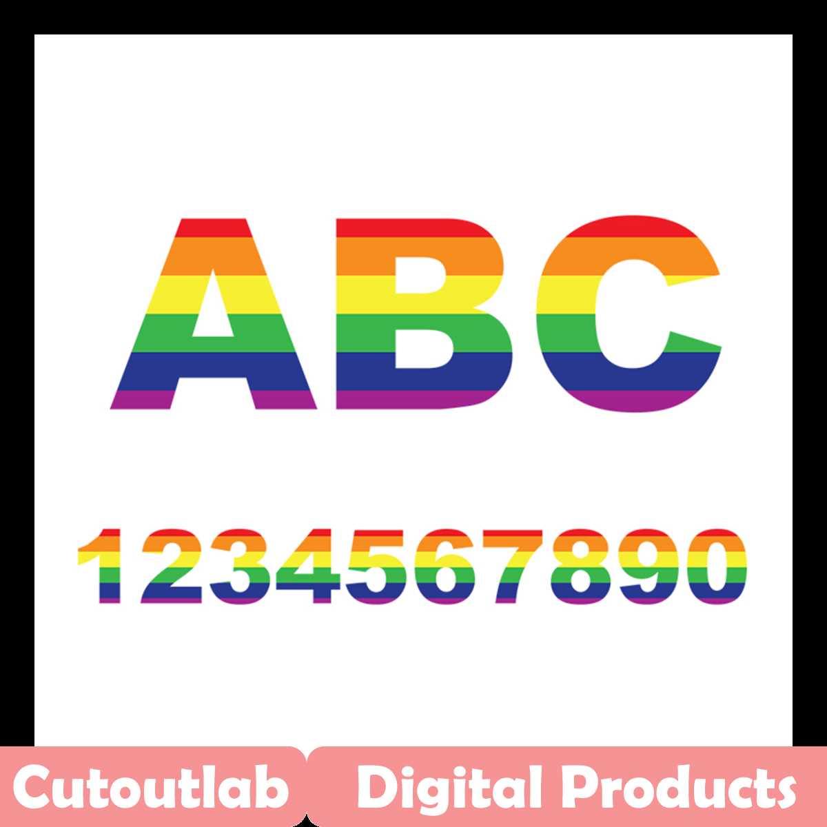 Lgbt alphabet and number, alphabet svg, number svg,rainbow a - Inspire ...