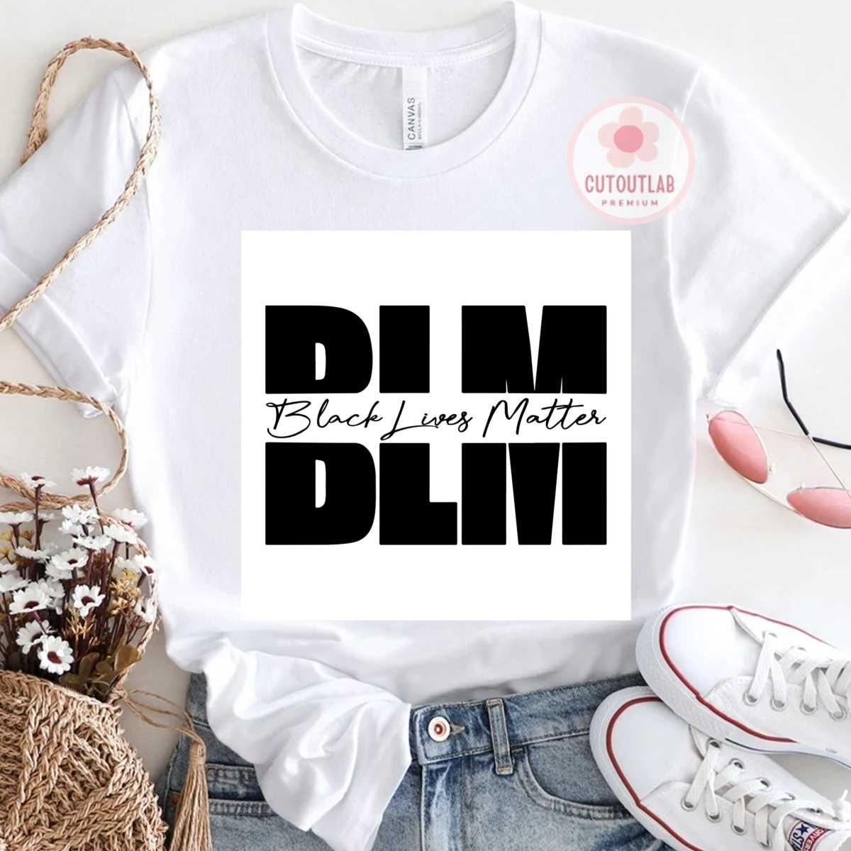 Shape Clipart Large Bold BLM Letters Split with Script Words | Inspire ...