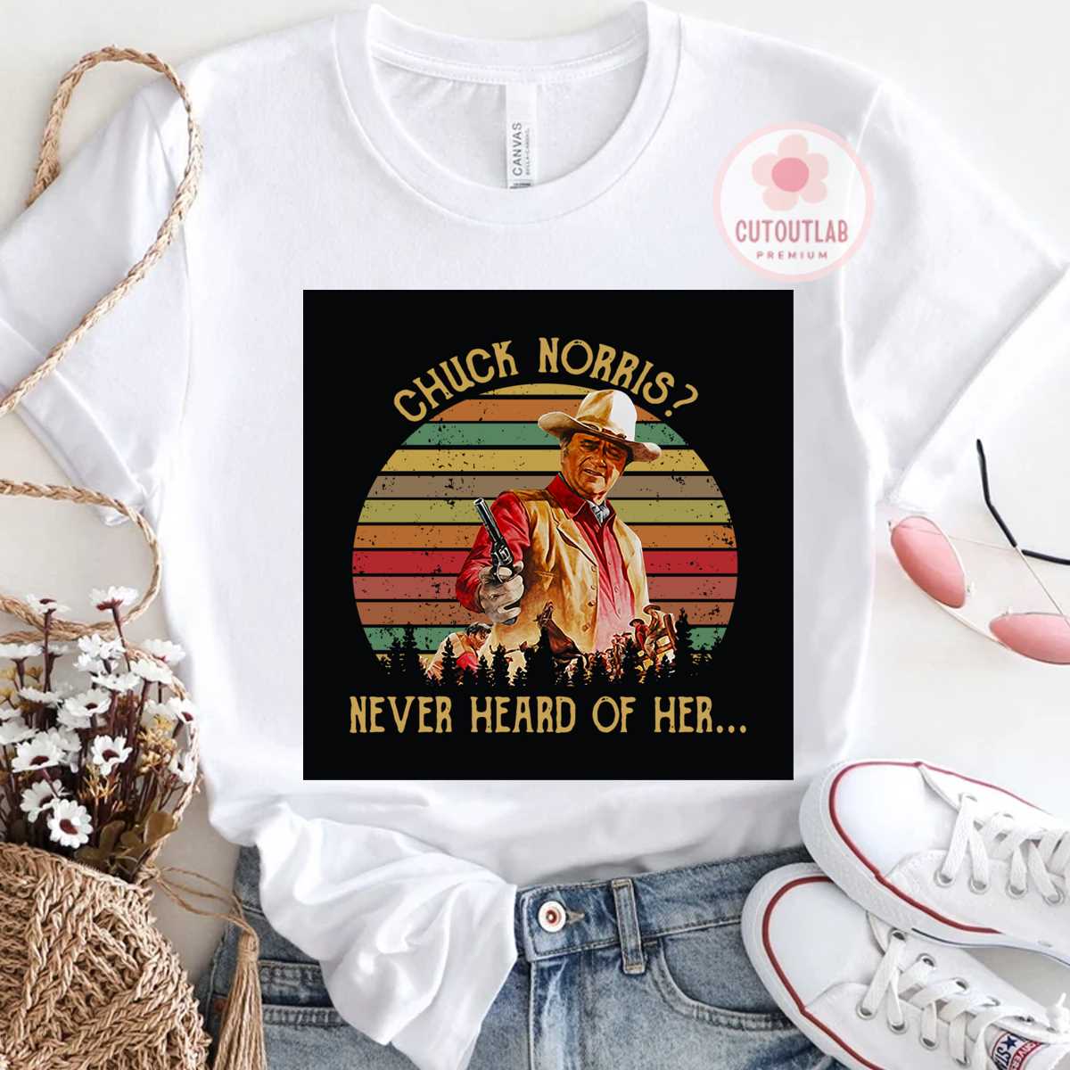 Chuck Norris Never Heard Of Her Retro png, Chuck Norris svg, | Inspire ...
