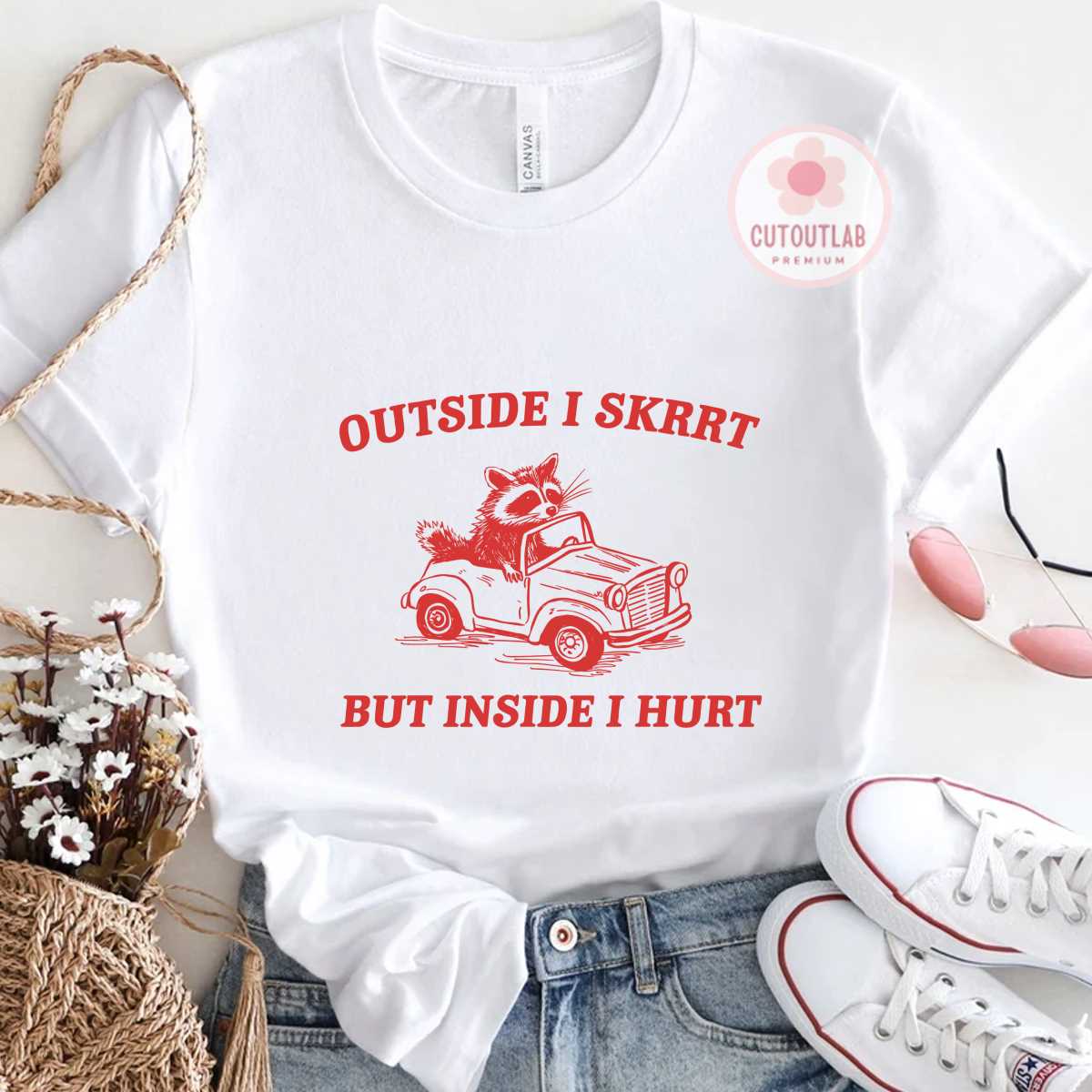 Outside I Skrrt But Inside I Hurt SVG | Inspire Uplift