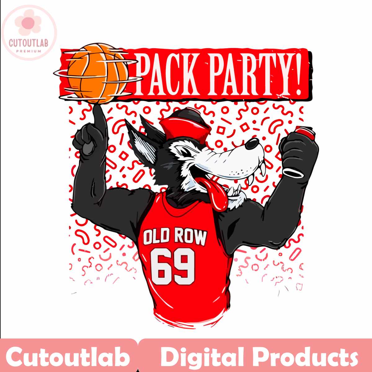 Retro NC State Wolfpack Basketball Pack Party PNG | Inspire Uplift