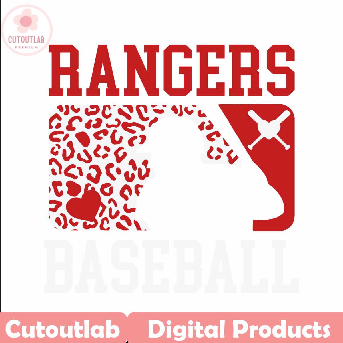 Retro Rangers Baseball MLB Player Logo SVG | Inspire Uplift