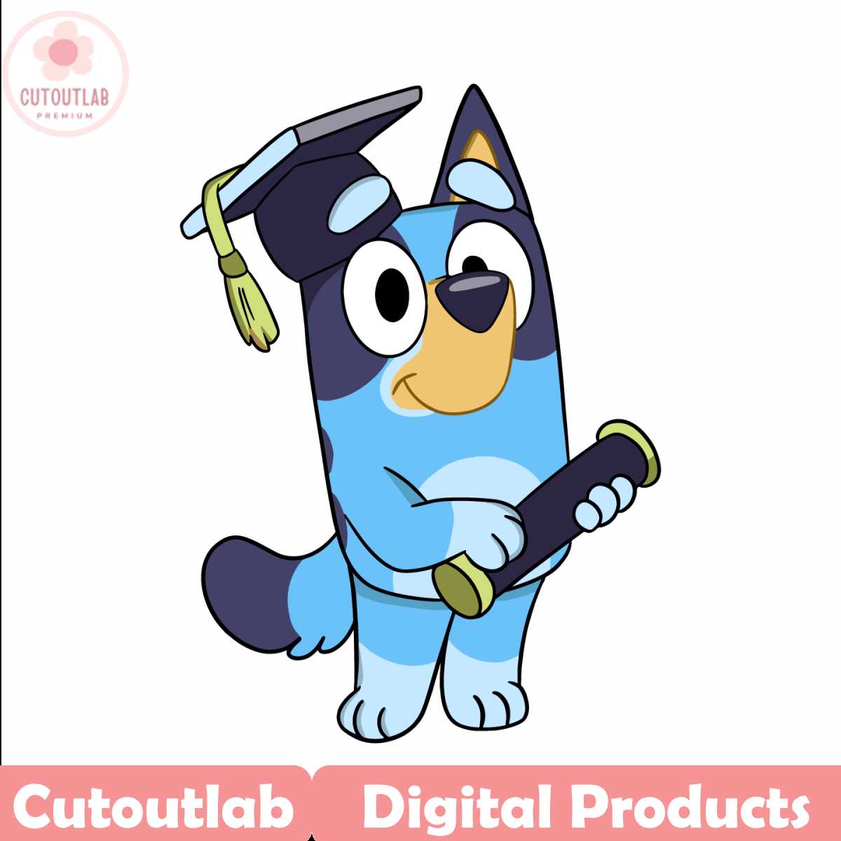 Retro Bluey Graduation Cartoon SVG | Inspire Uplift