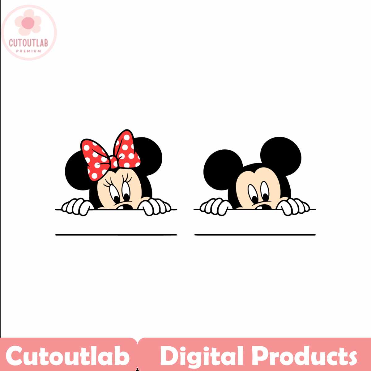 Mickey Minnie Mouse, Peeking, Peek, Ears, Bow, Matching, Cou | Inspire Uplift