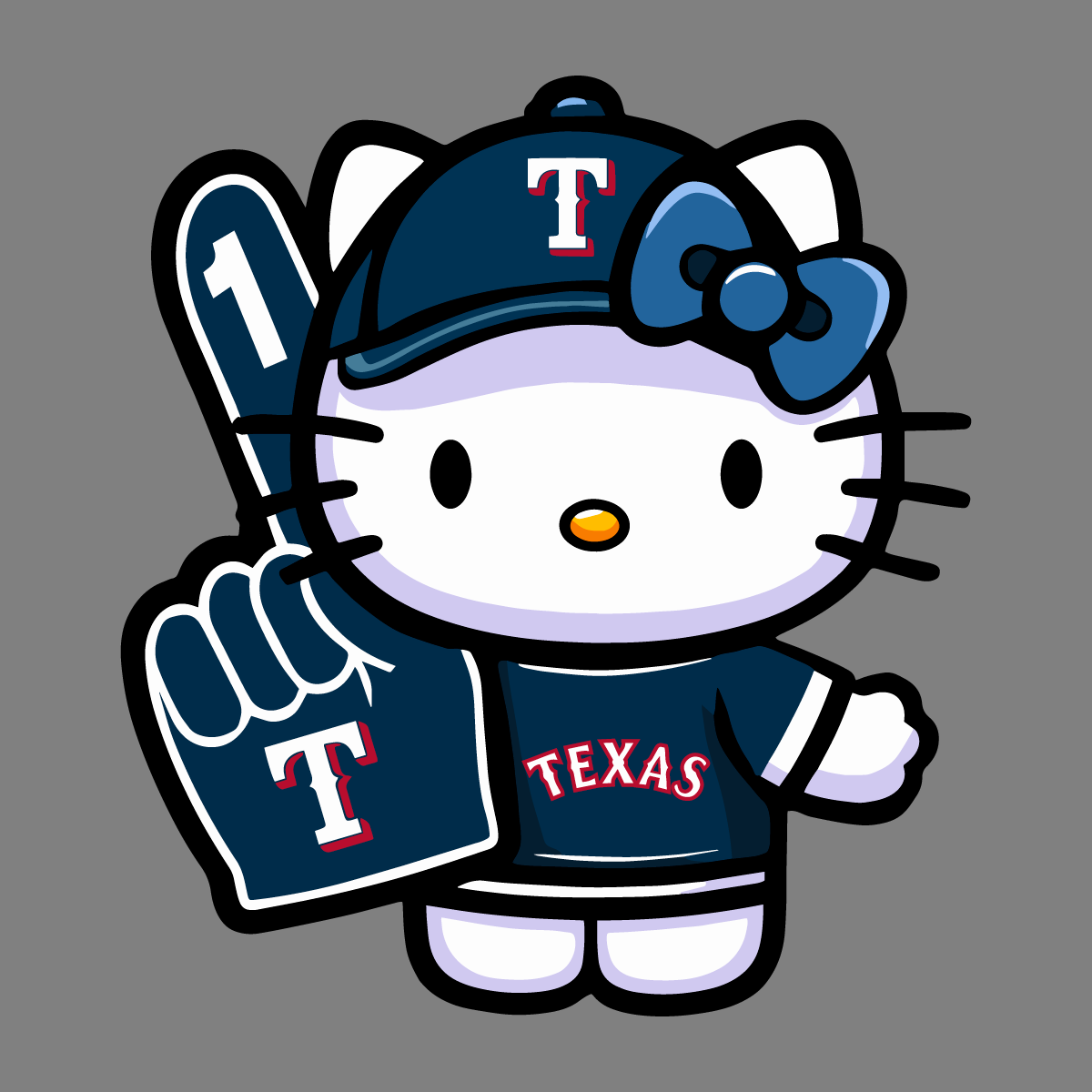 Hello Kitty Texas Rangers Baseball Fan SVG | Inspire Uplift