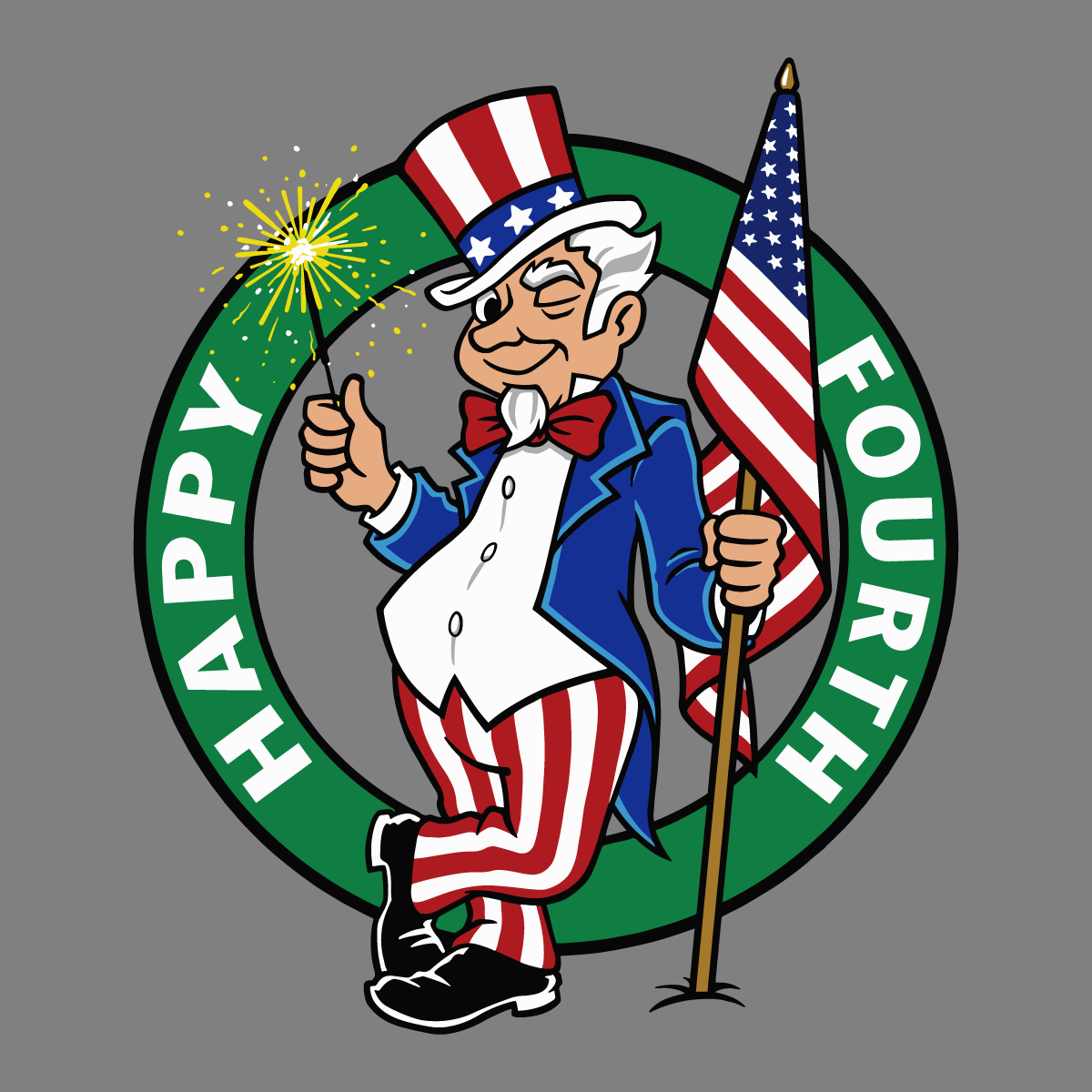 Happy Fourth Uncle Sam Circle Logo SVG Digital Download File | Inspire ...