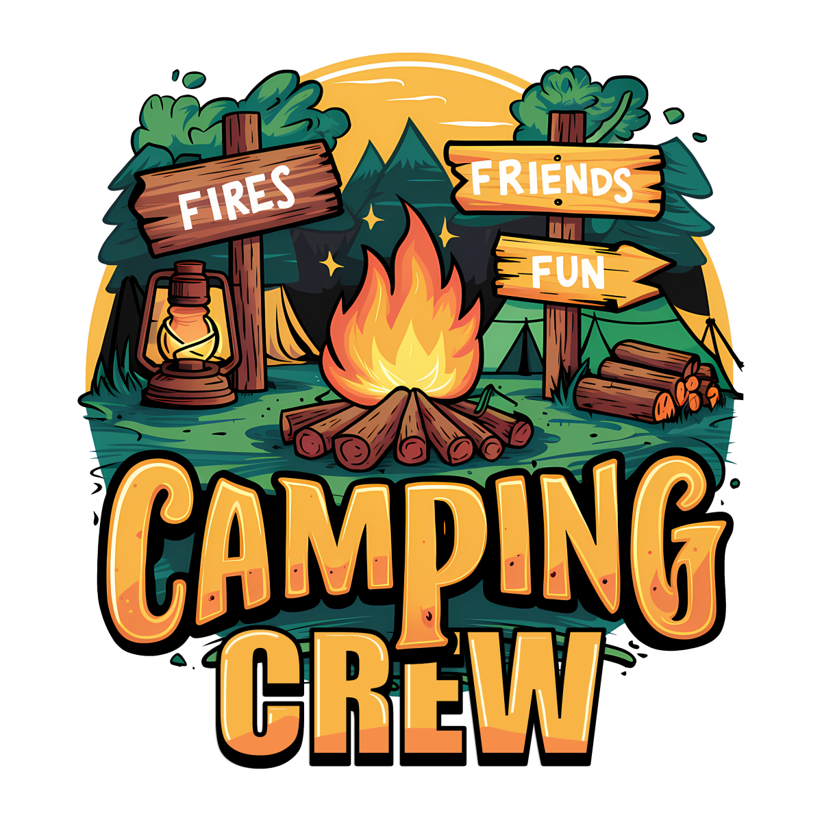 Fires Friends Fun Camping Crew Adventure SVG | Inspire Uplift