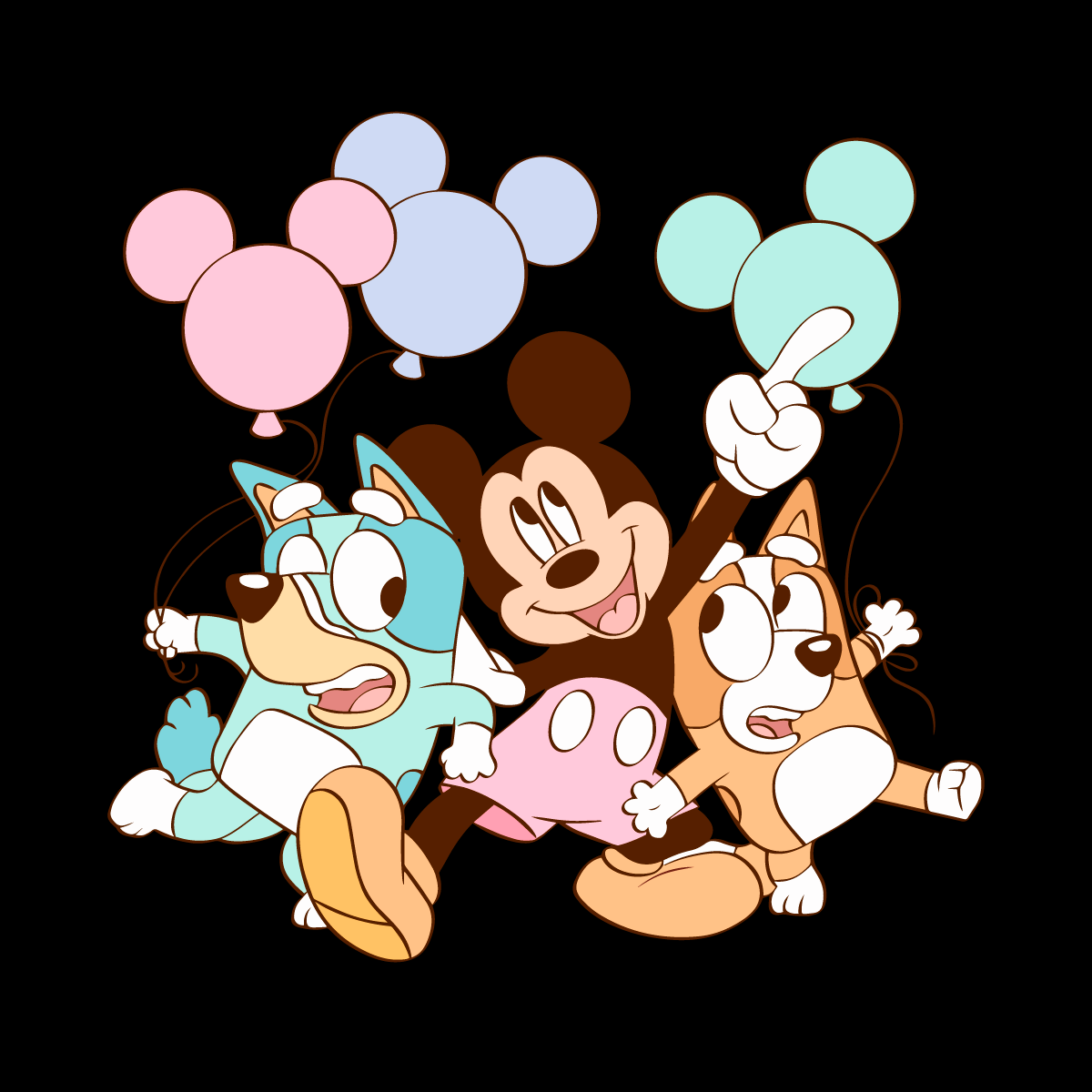 Bluey Bingo With Mickey Balloons SVG Digital Download Files | Inspire ...