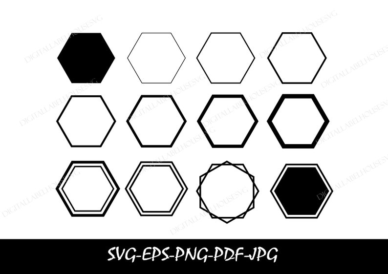 HEXAGON FRAME SVG Bundle, Instant Digital Download, Border s - Inspire ...