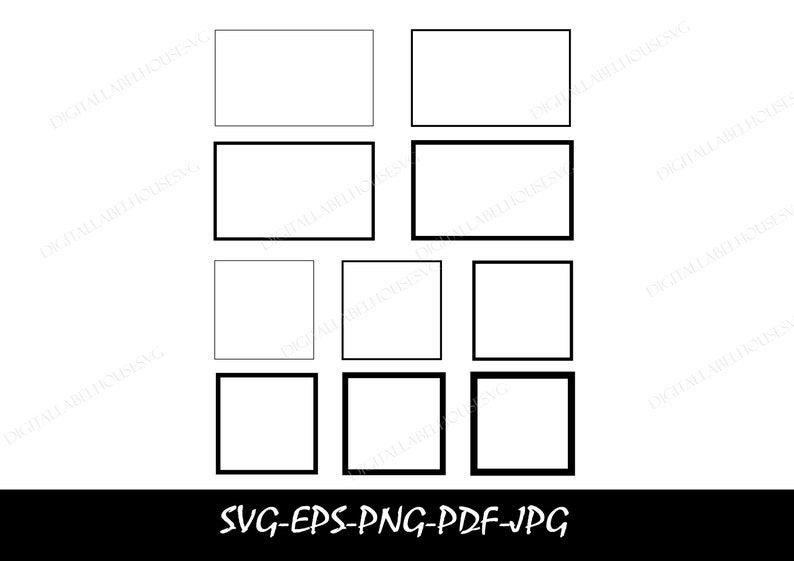 Square and Rectangle SVG Bundle, Frame Svg, Square Svg, Rect | Inspire ...