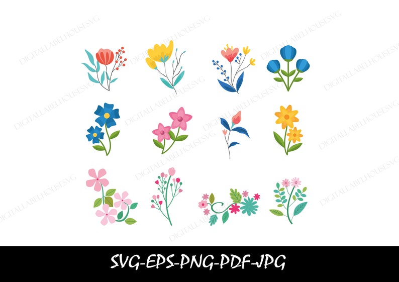 Cute Flower svg Bundle, Gardening flower icon svg, Flat flow | Inspire ...