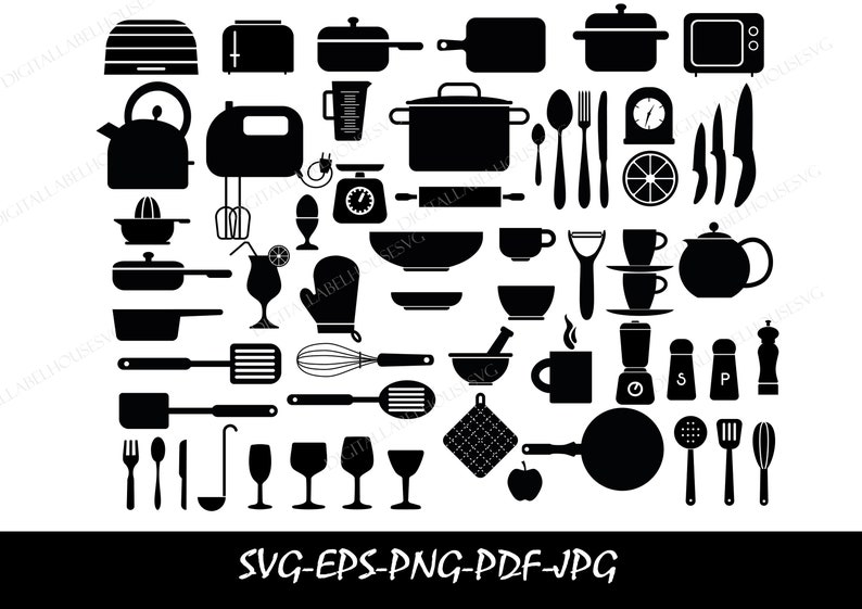 Kitchen SVG, Cooking SVG, Kitchen Clipart, Cooking Utensils - Inspire ...