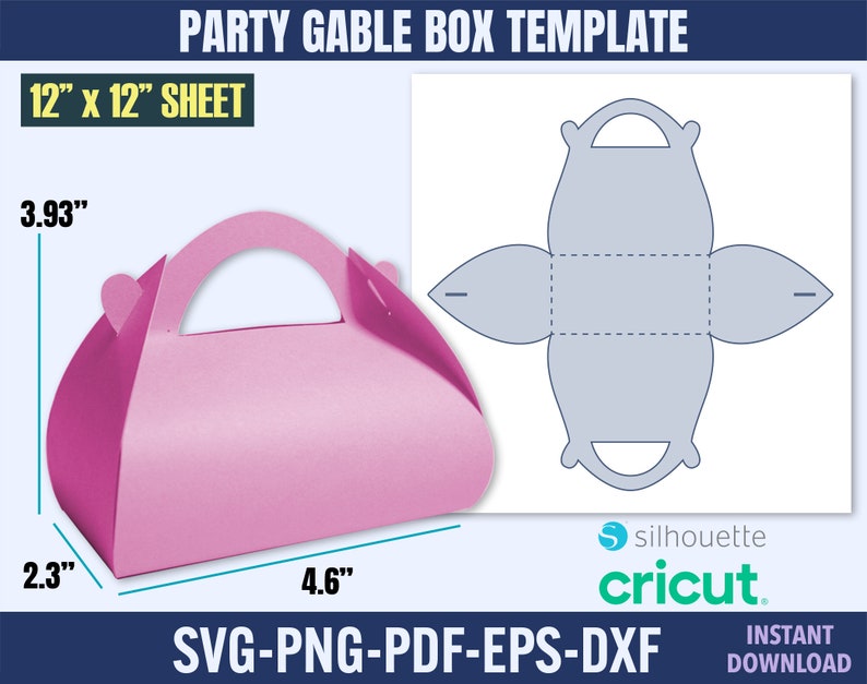 Mini Gable Box Template Svg, Box Svg, Gift Box Svg, Box Temp - Inspire ...