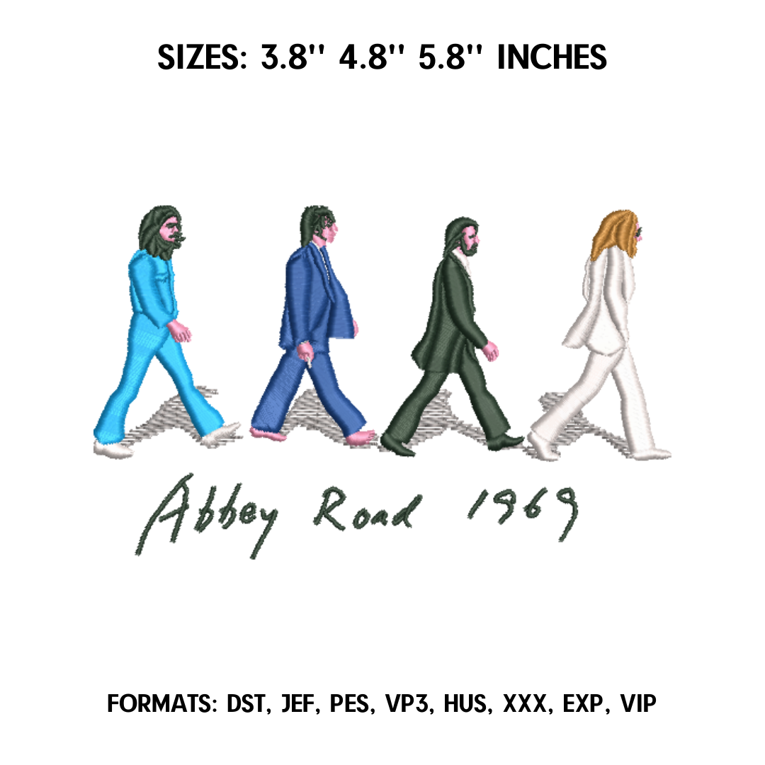 The Beatles Embroidery Design File, Music Embroidery Design, | Inspire ...