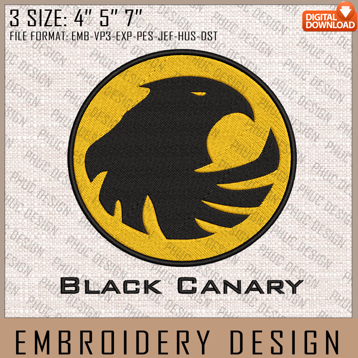 Black Canary Embroidery Files, DC Comics, Movie Inspired Emb | Inspire ...