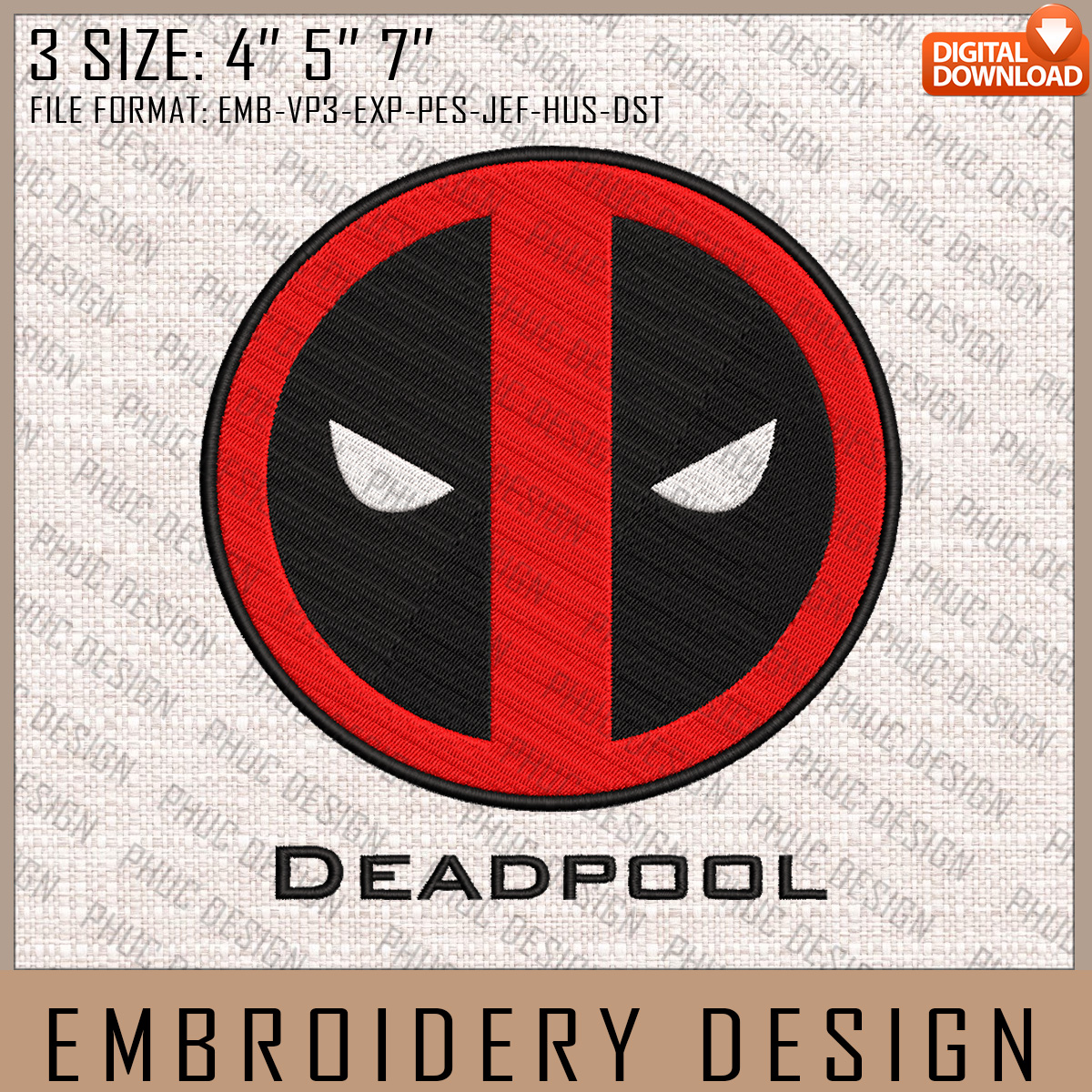 Deadpool Embroidery Files, Marvel Comics, Movie Inspired Emb | Inspire ...