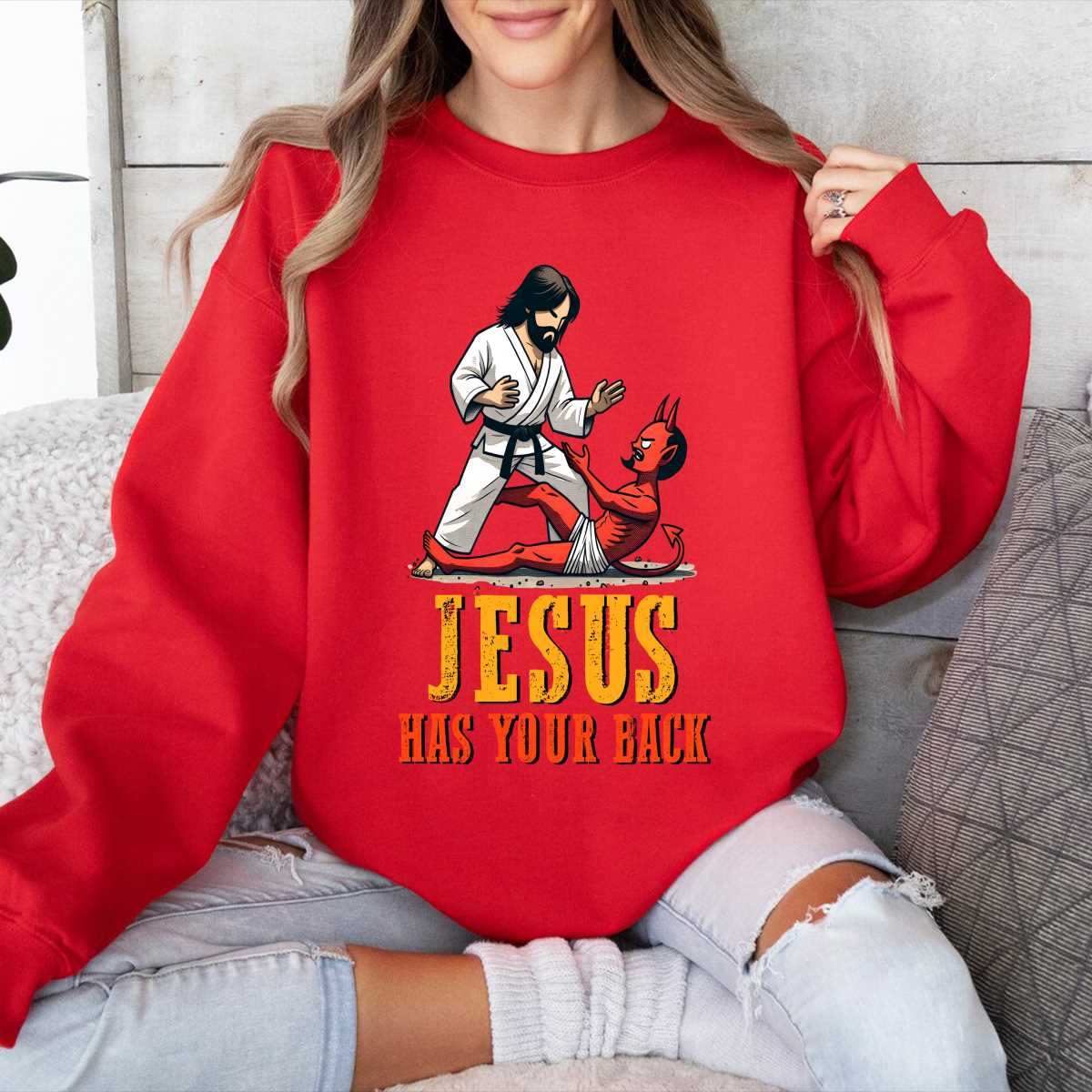 Jesus Has Your Back Jiu Jitsu PNG | Inspire Uplift