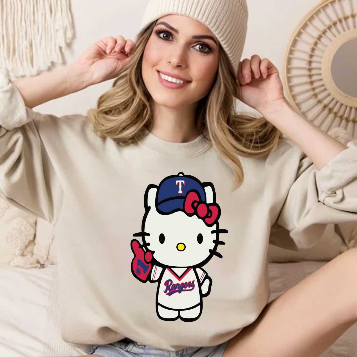 Hello Kitty Texas Rangers Baseball Team SVG | Inspire Uplift