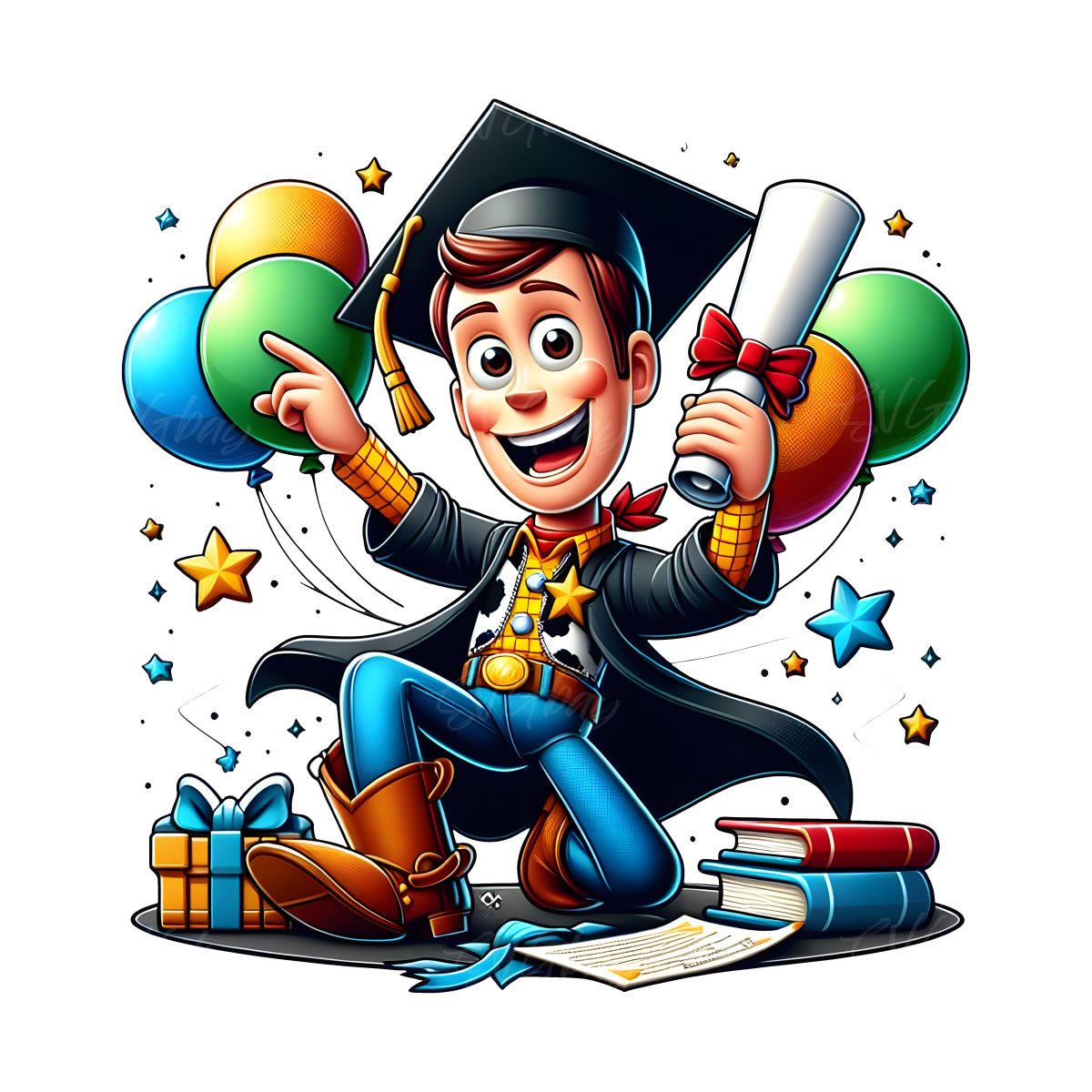 Woody Toy Story Graduation PNG Digital Download Files | Inspire Uplift