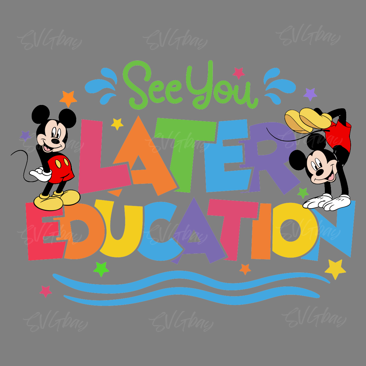 Mickey See You Later Education PNG Digital Download Files | Inspire Uplift