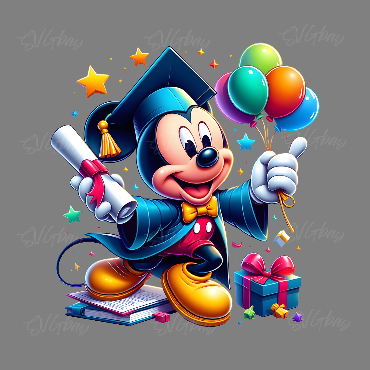Disney Mickey Graduation Balloons PNG Digital Download Files | Inspire ...