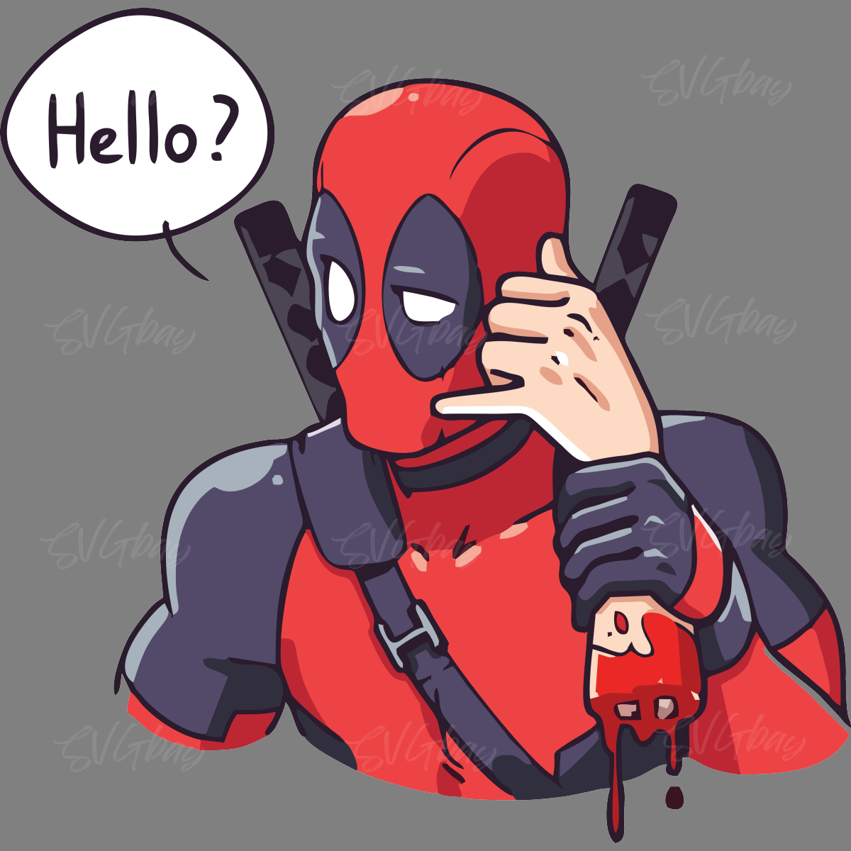 Hello Deadpool Character SVG Instant Download | Inspire Uplift