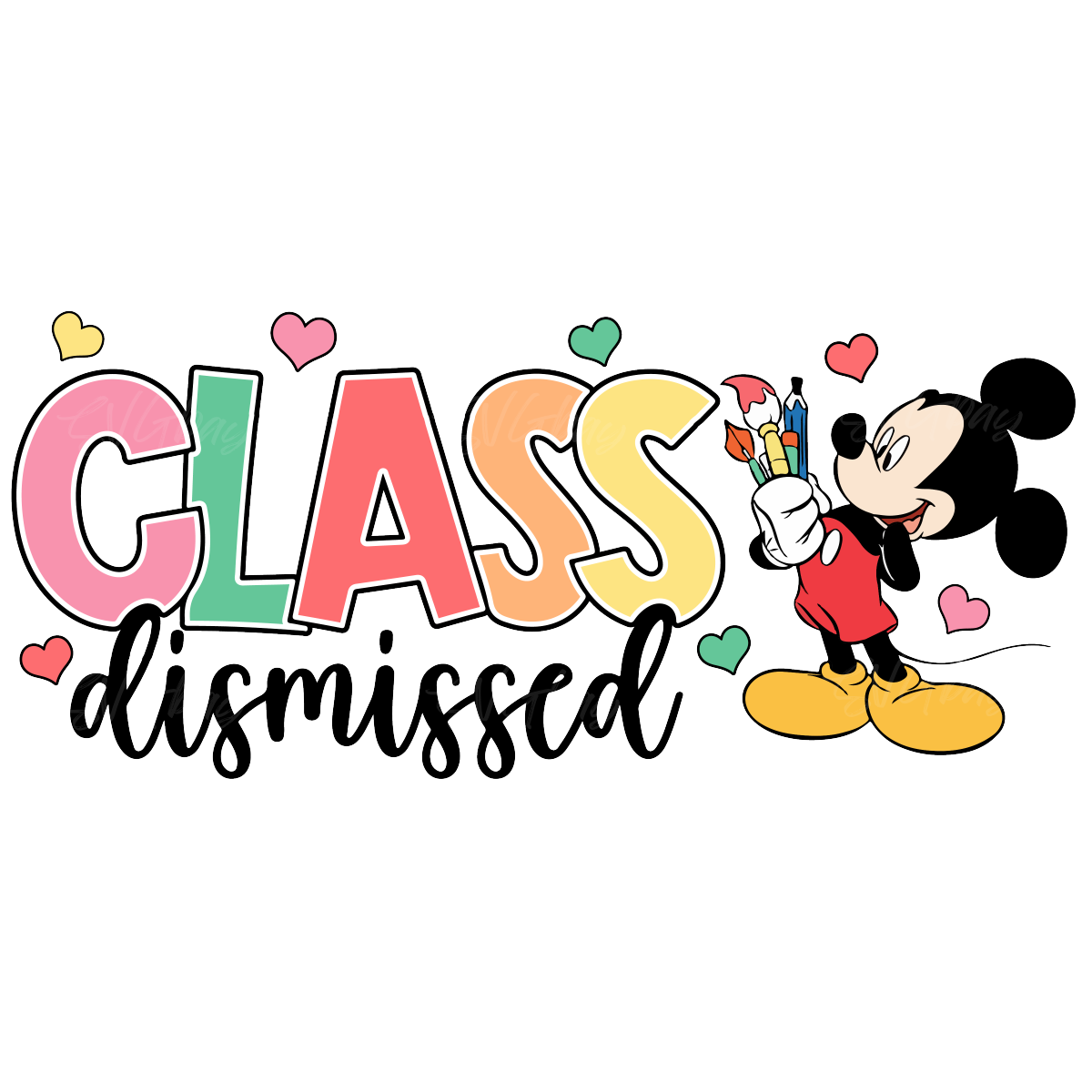 Class Dismissed Mickey Mouse PNG Digital Download Files | Inspire Uplift