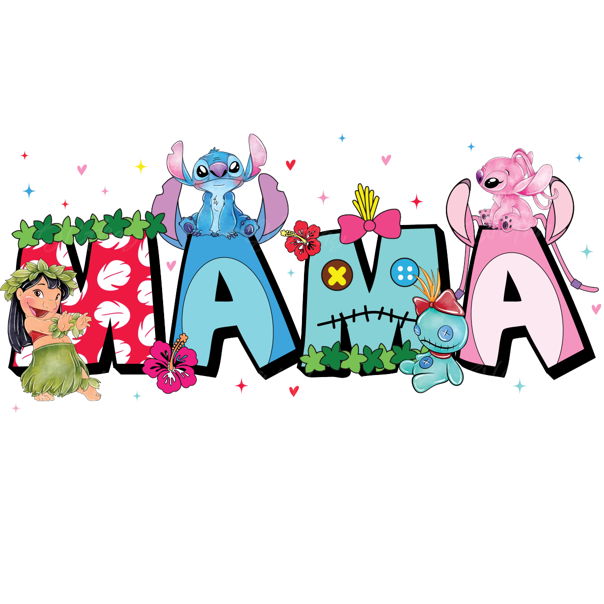 Stitch Cartoon Movie Png, Mama png Digital Download Files | Inspire Uplift