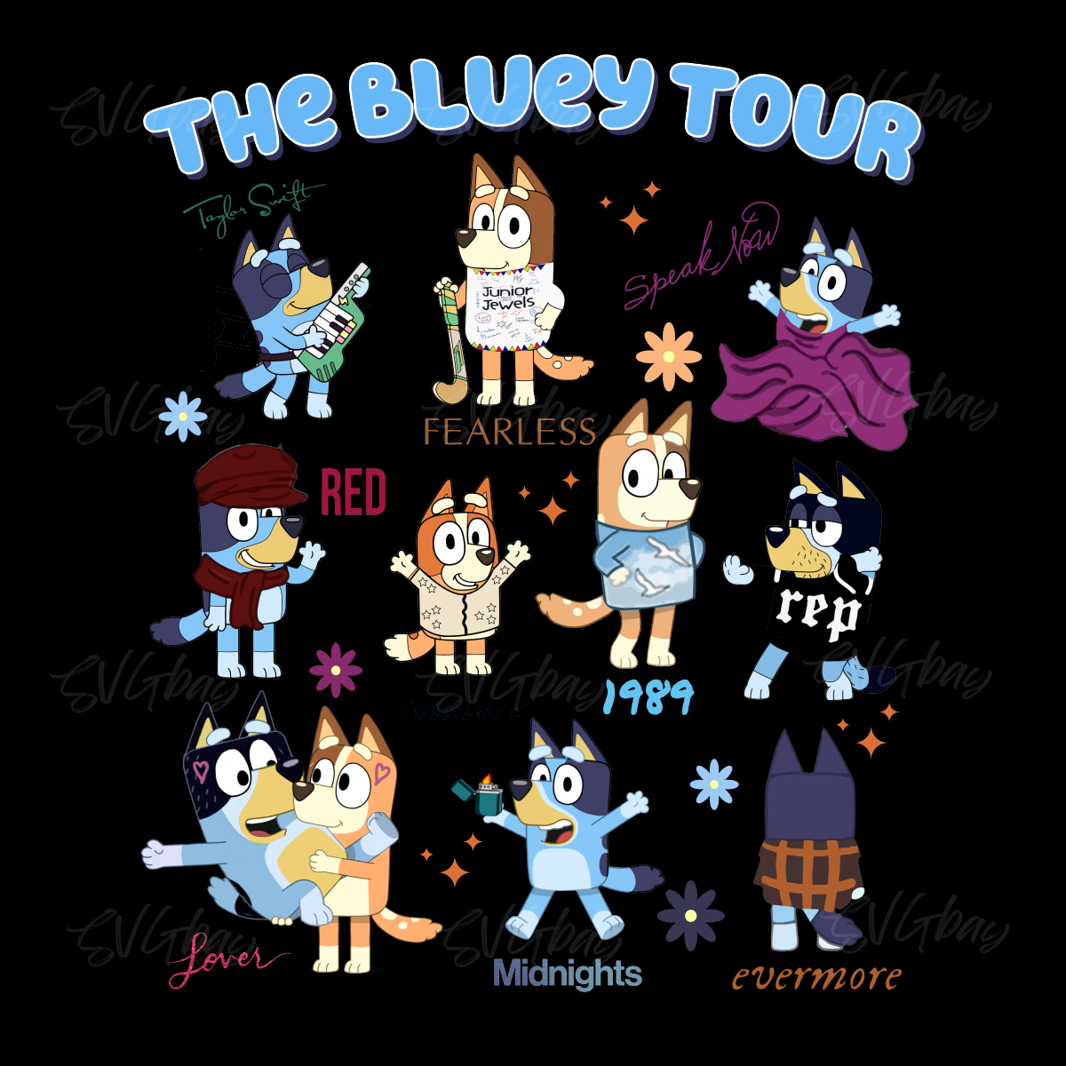 The Bluey Tour Taylor Swift Album PNG Digital Download Files | Inspire ...