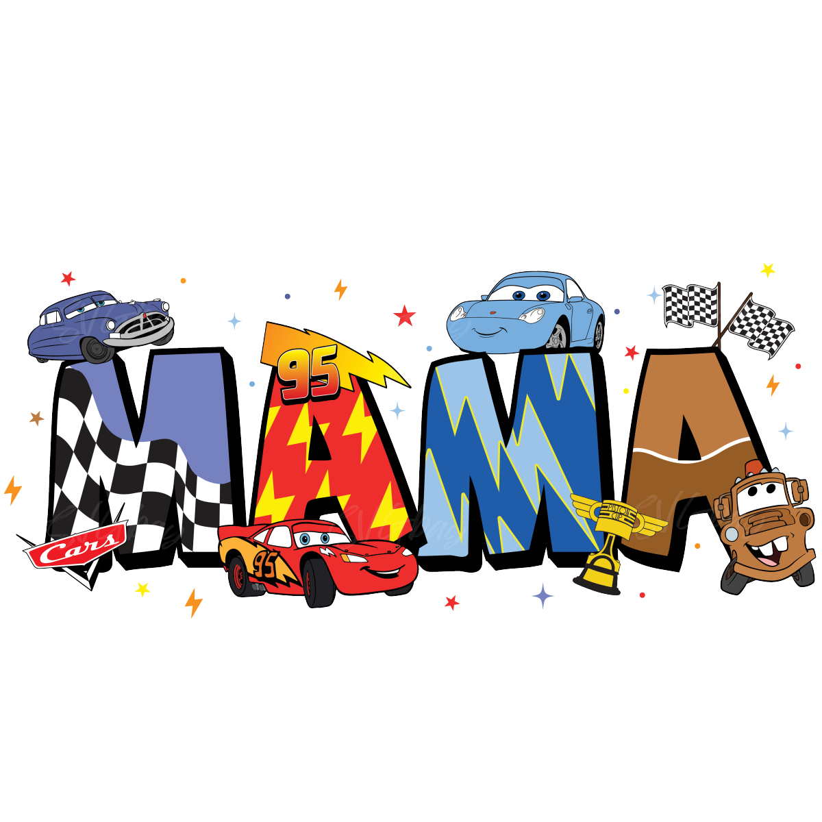 Mama Disney Mom Pixar Cars PNG Digital Download Files | Inspire Uplift