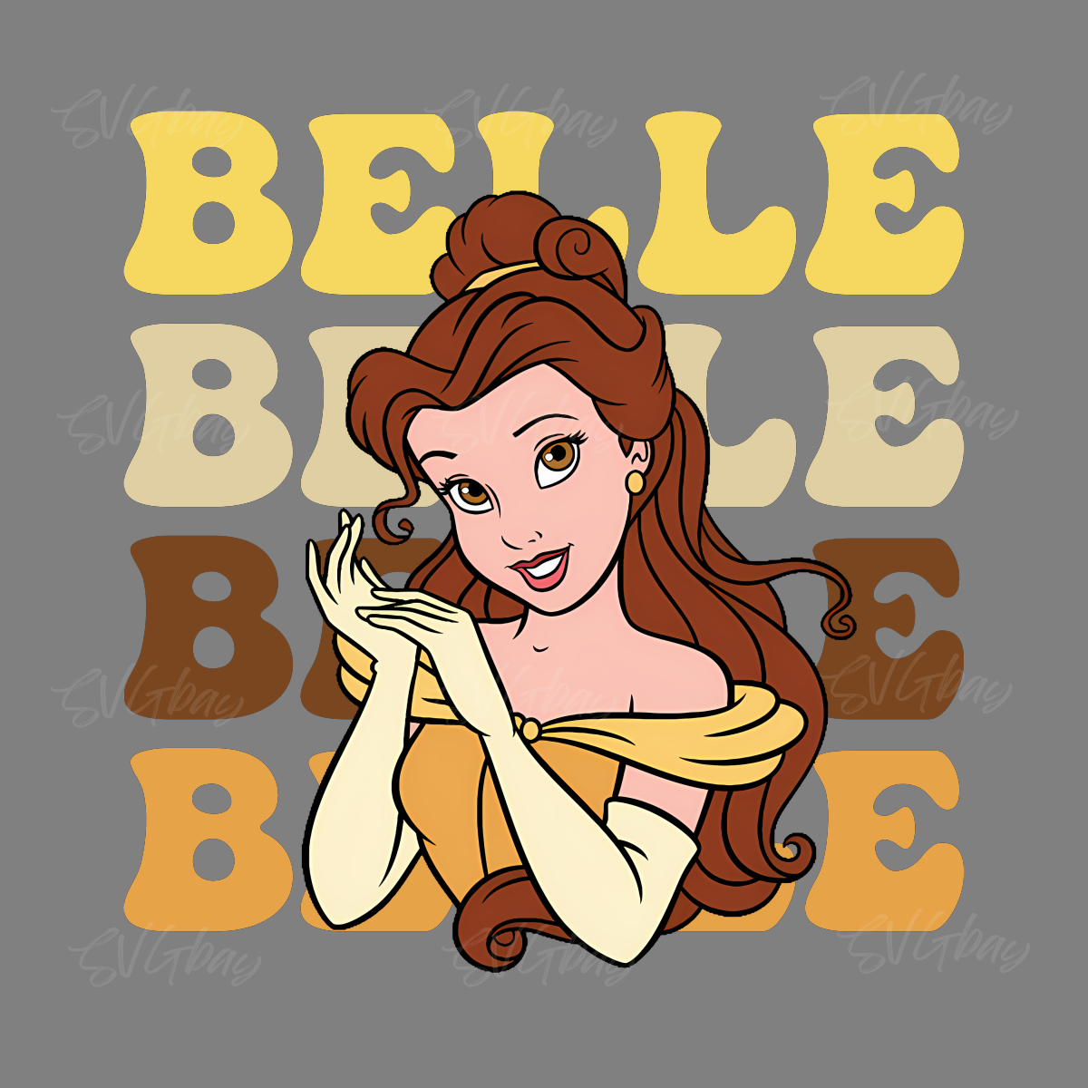 Belle Disney Princess Cartoon Png Digital Download Files - Inspire Uplift