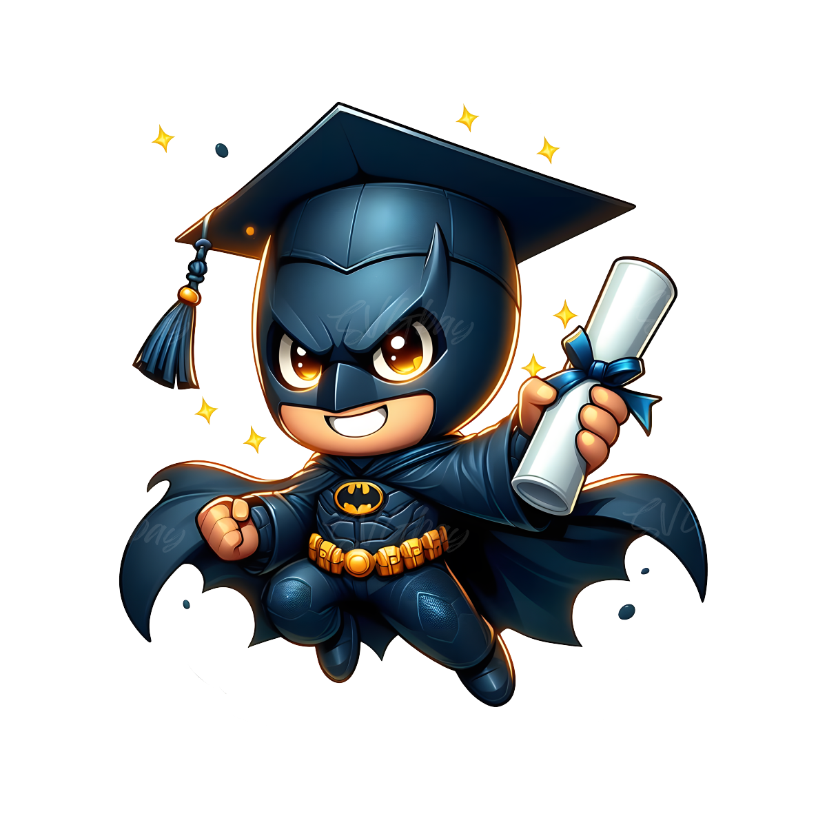 Superhero Batman Cartoon Graduation PNG Digital Download Fil | Inspire ...