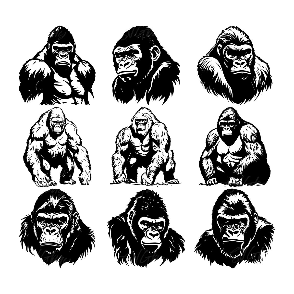 Silverback Gorilla Svg | Inspire Uplift