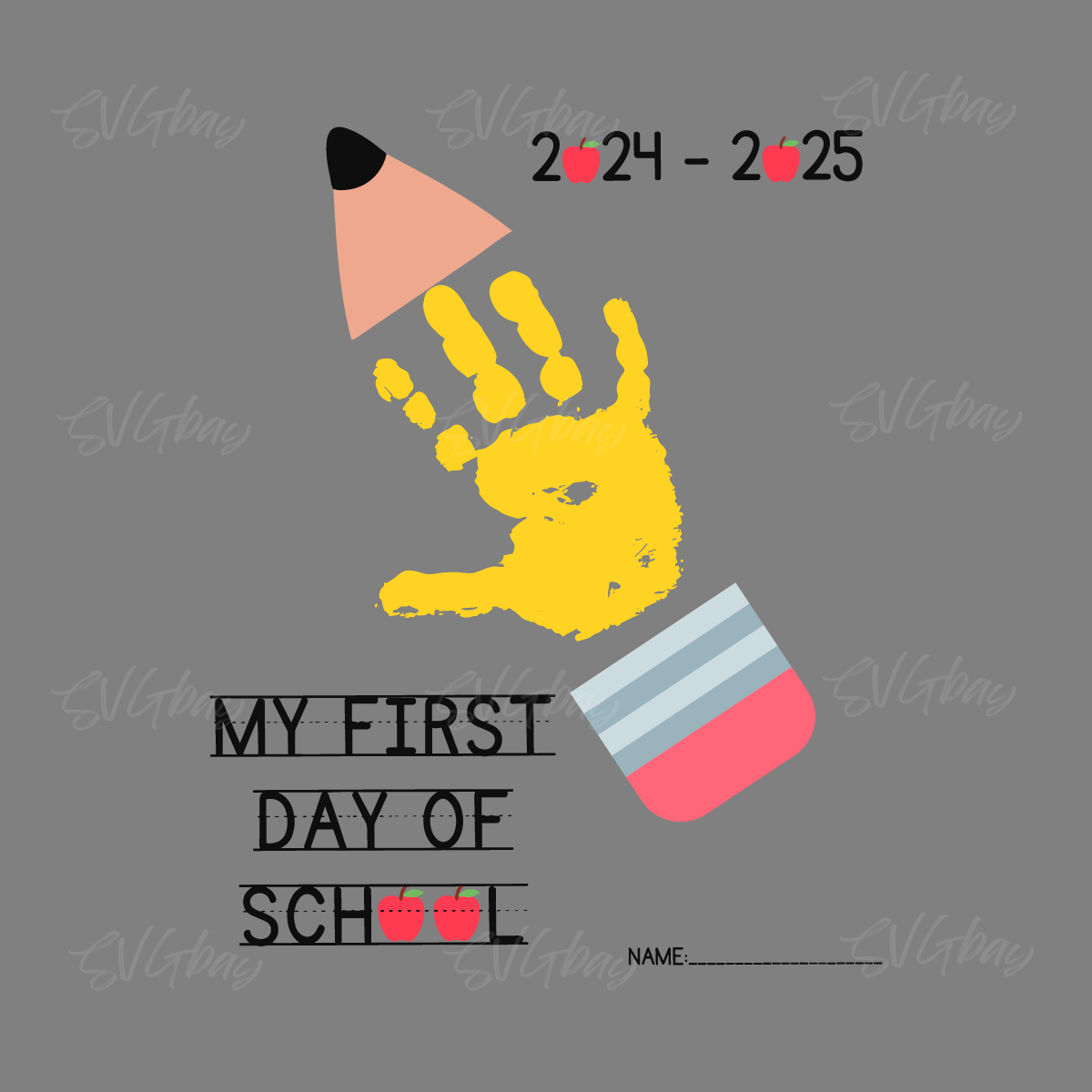 First Day Of School Handprint Craft Digital Download Files | Inspire Uplift