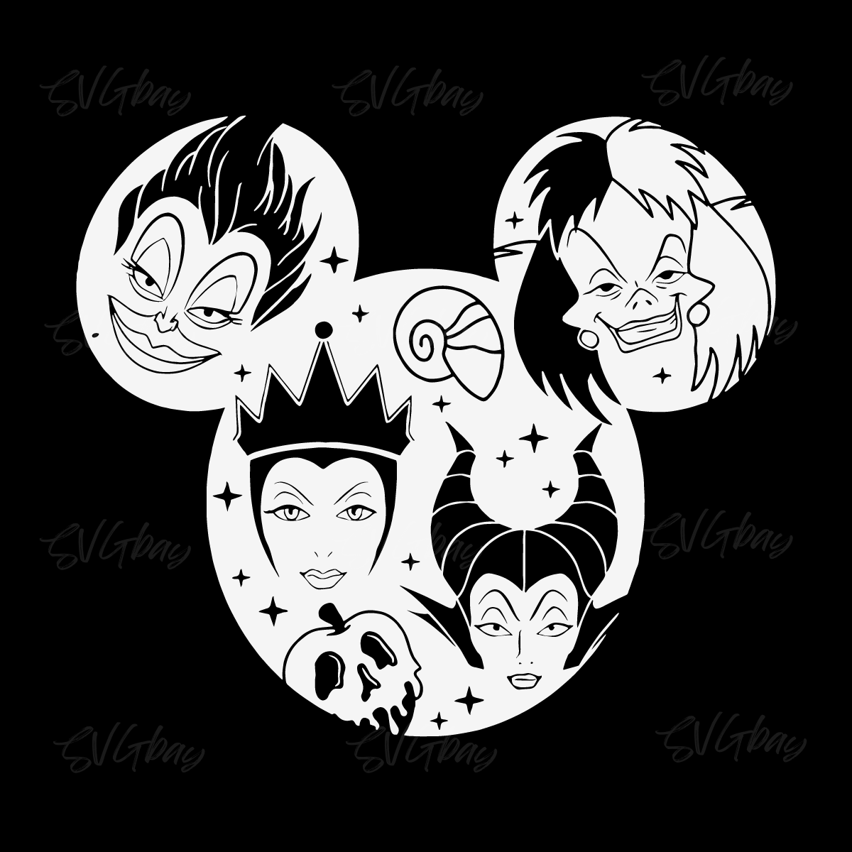 Mouse Head Villains SVG Digital Download Files | Inspire Uplift
