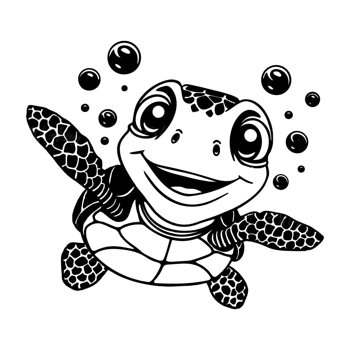 Cute Turtle SVG Swimming Water Summer Island Diving Sea Ocea | Inspire ...